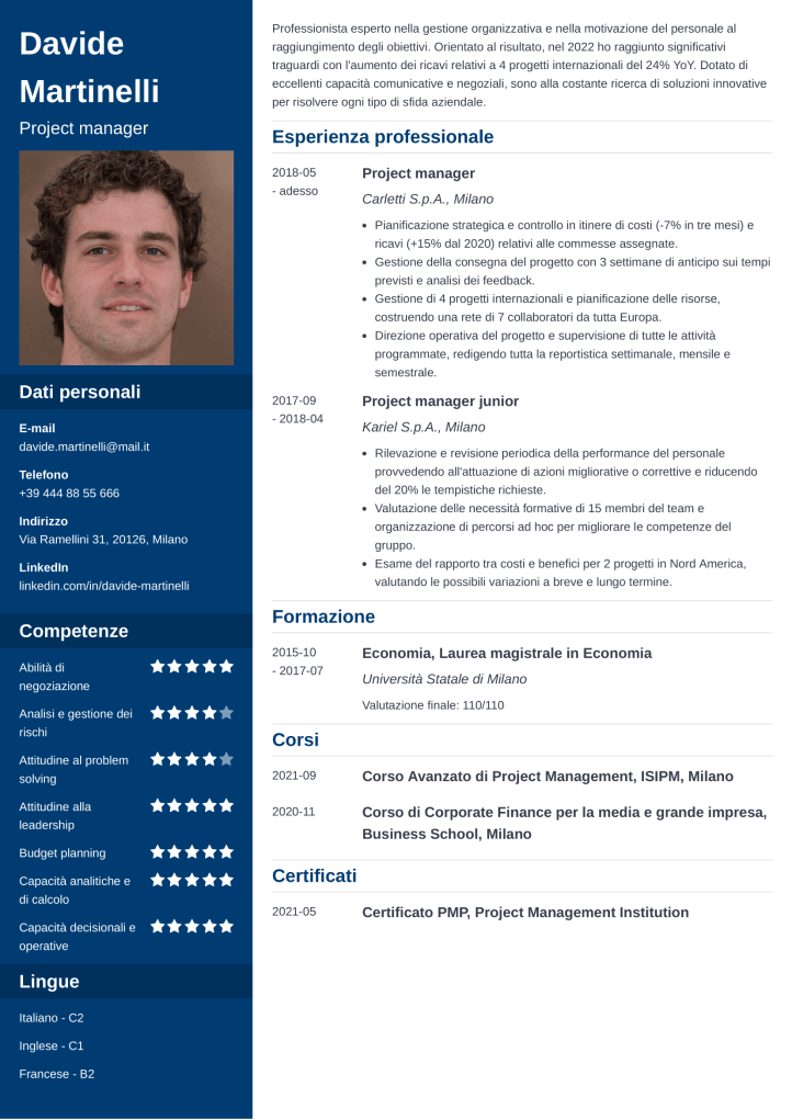 Crea ora il tuo CV online: il curriculum online di Zety