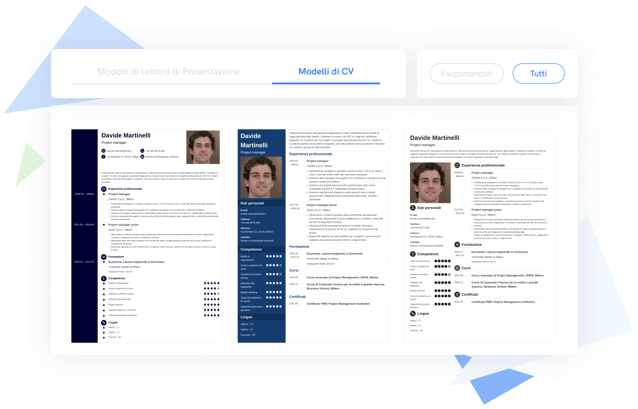 Crea ora il tuo CV online: il curriculum online di Zety