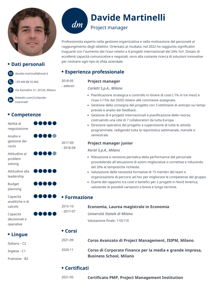 Crea ora il tuo CV online: il curriculum online di Zety