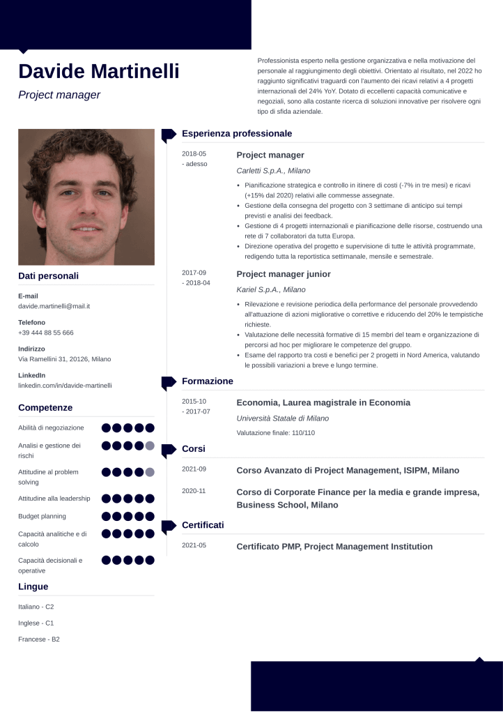 Crea ora il tuo CV online: il curriculum online di Zety