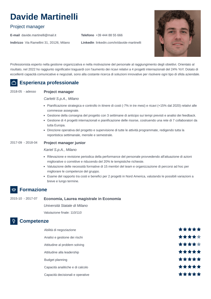 Crea ora il tuo CV online: il curriculum online di Zety