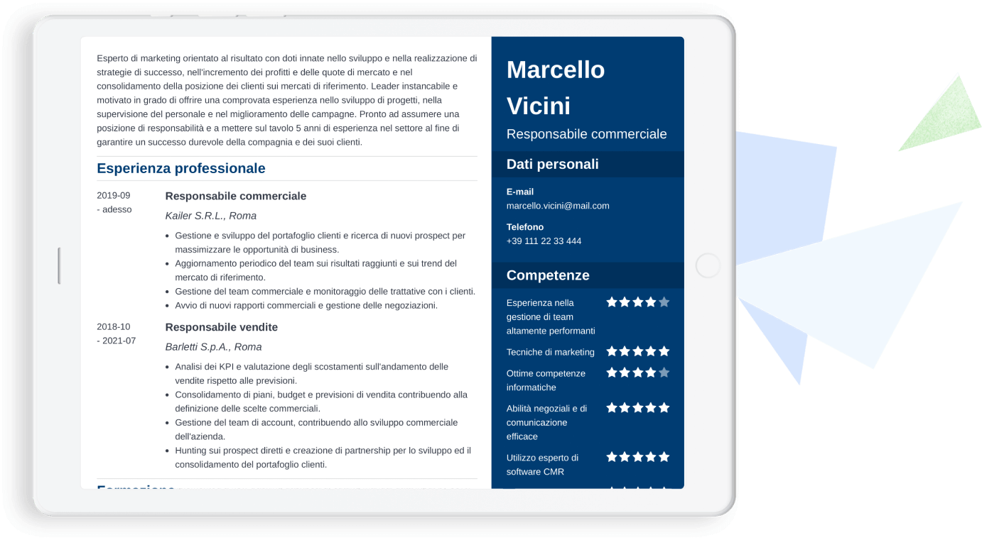 Modelli di curriculum vitae da compilare e scaricare