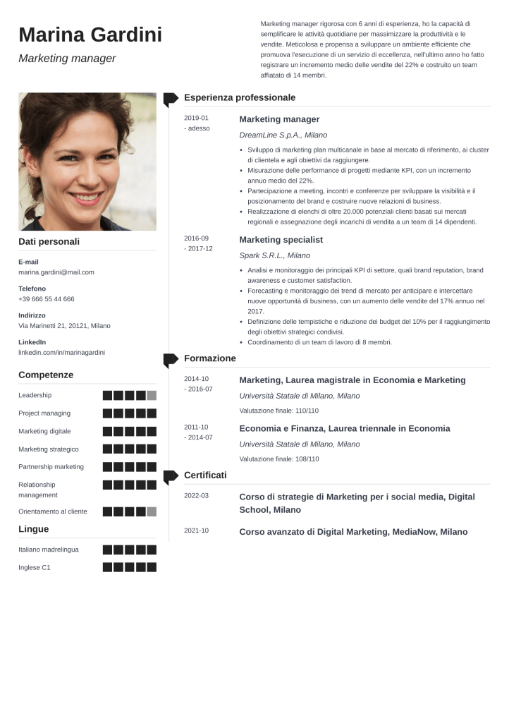 Modelli di curriculum vitae da compilare e scaricare