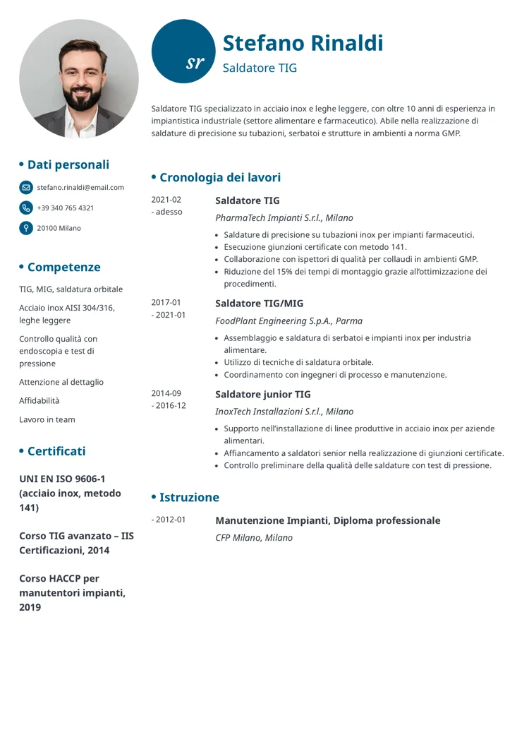 Curriculum saldatore: esempi di CV e consigli