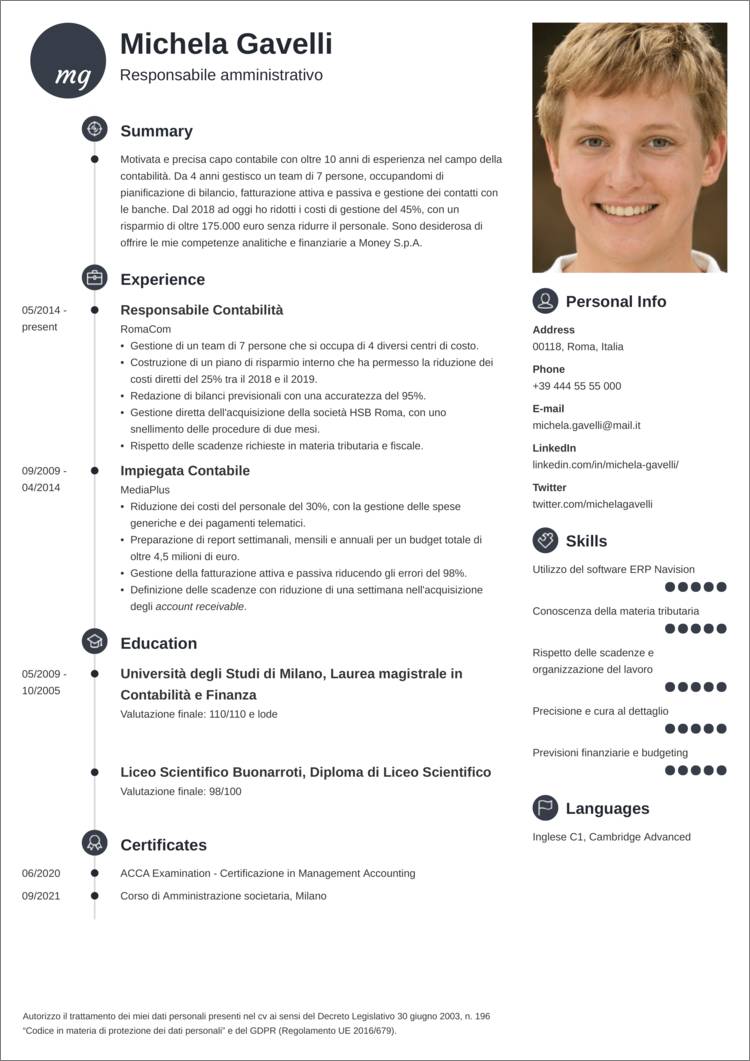 18 CV template professionali da compilare e scaricare