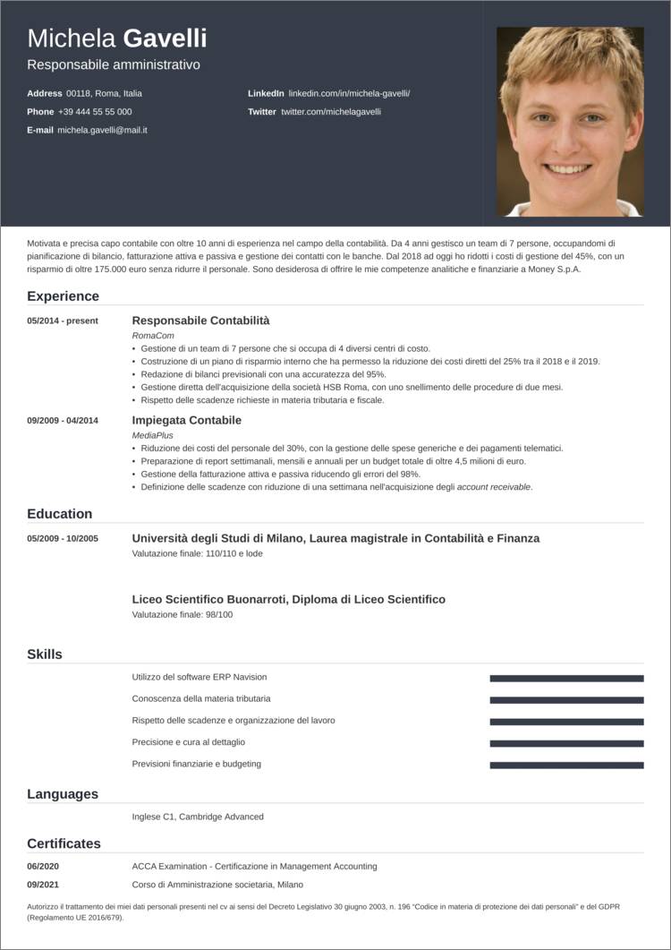 18 CV template professionali da compilare e scaricare